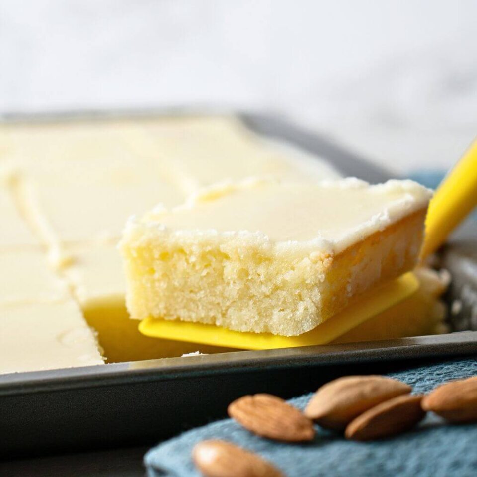 Almond Texas Sheet Cake - Yummy and fully