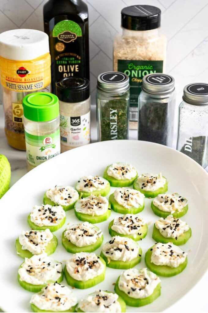 5-Minute Everything Bagel Cucumber Snacks - Yummy and fully