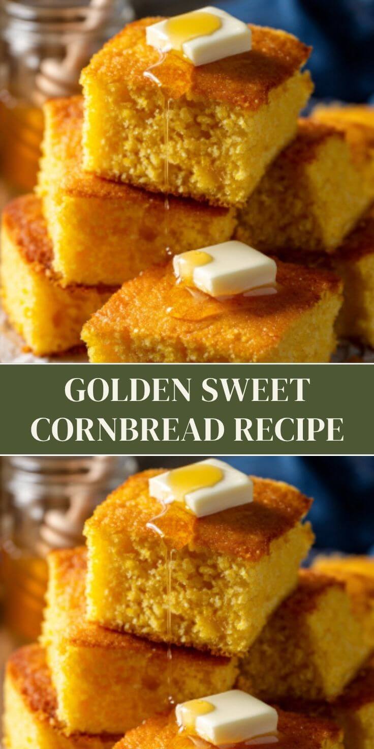 Golden Sweet Cornbread Recipe - Yummy and fully